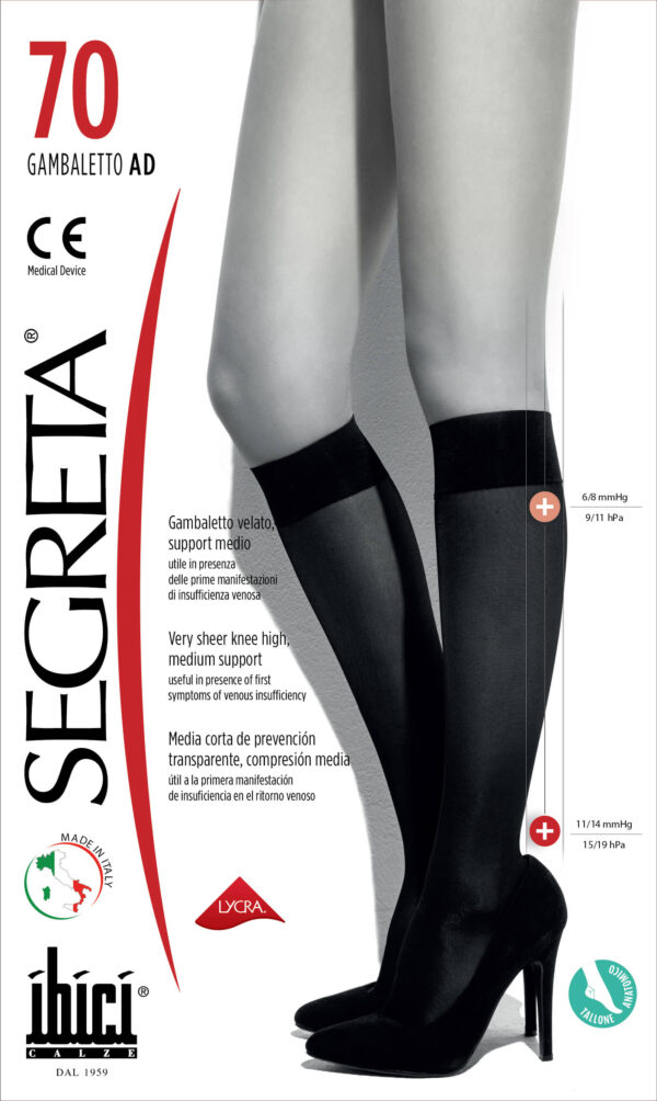 MEIAS DE DESCANSO ATÉ JOELHO 70 SEGRETA - Ortopedia Marques